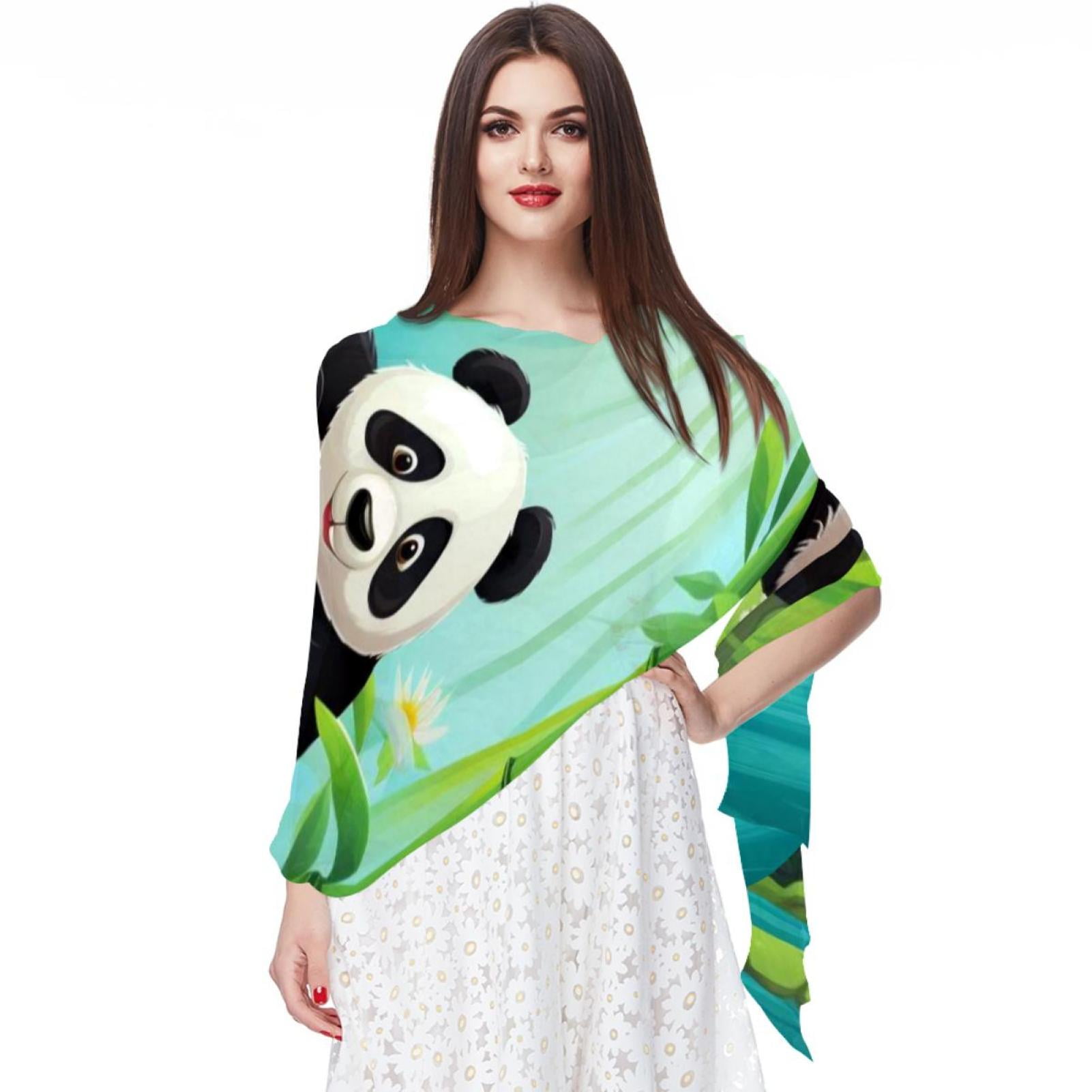 Panda Translucent Chiffon Yarn Silk Scarf - Light Breathable Material ...