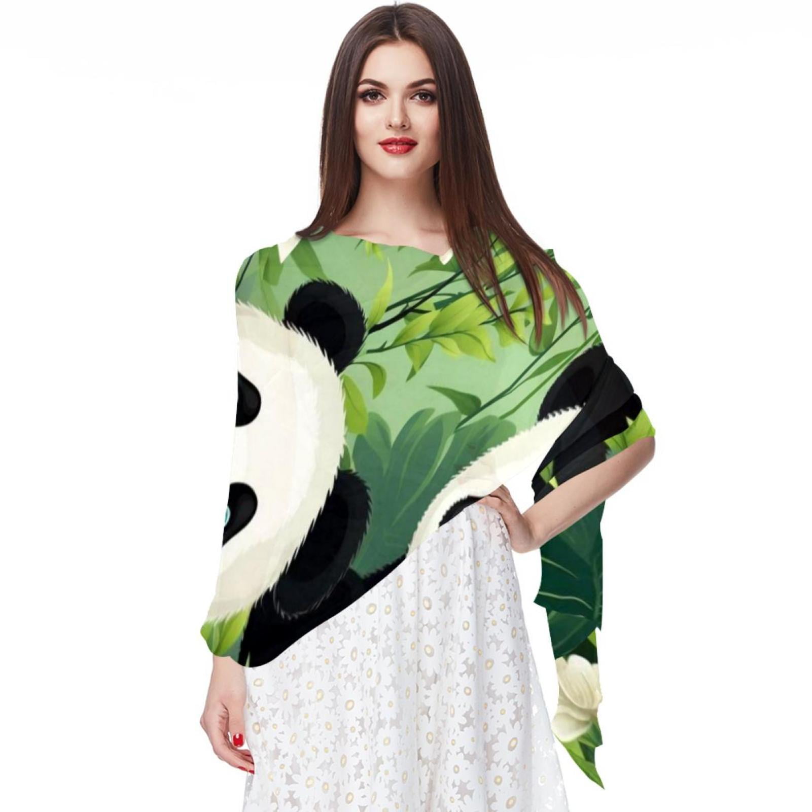 Panda Translucent Chiffon Yarn Silk Scarf - Light Breathable Material - 180*73 Size - Elegant ...