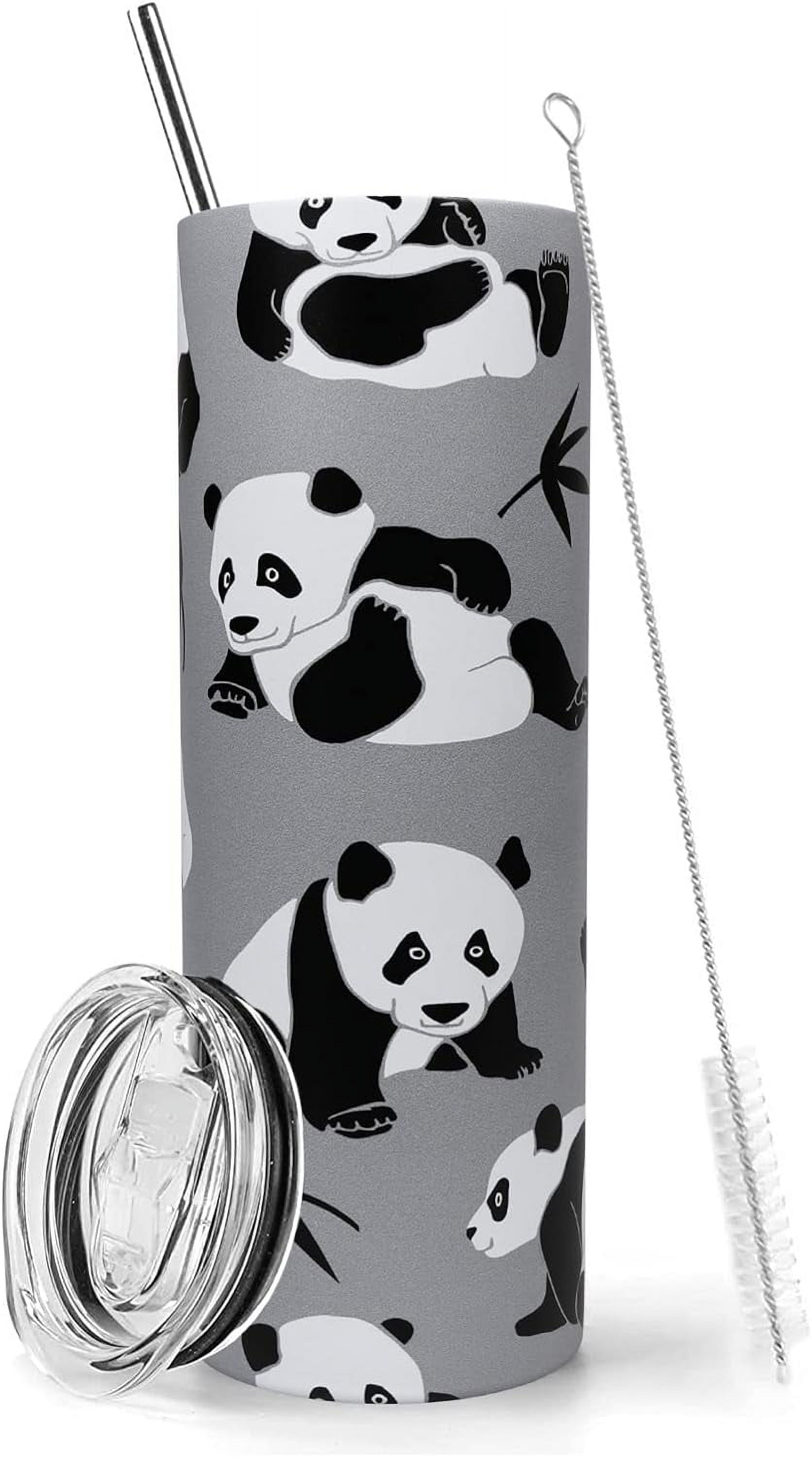 Panda Tumbler With Lid and Straw 20 oz Insulated Panda Tumbler ...