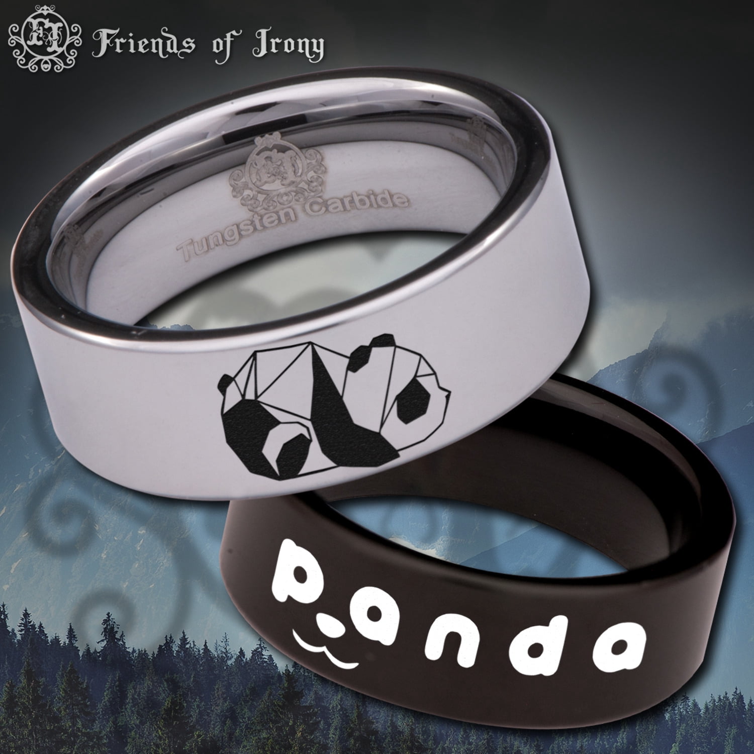 Panda Tungsten Carbide Ring - Walmart.com