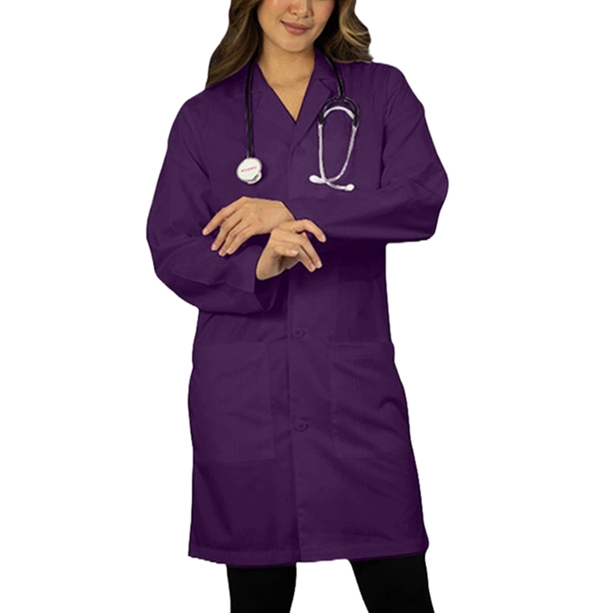 Panda Uniform by HeedFit Women’s Medical Lab Coat 36" – 4XL Purple ...