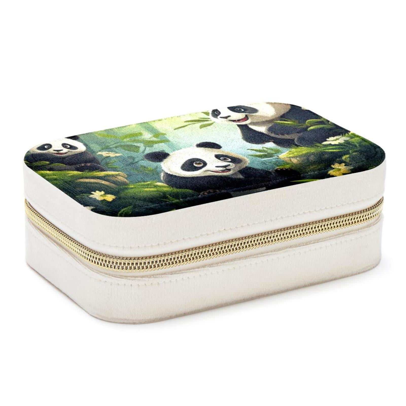 Panda Velvet Portable Decorative Box with Removable Compartment ...