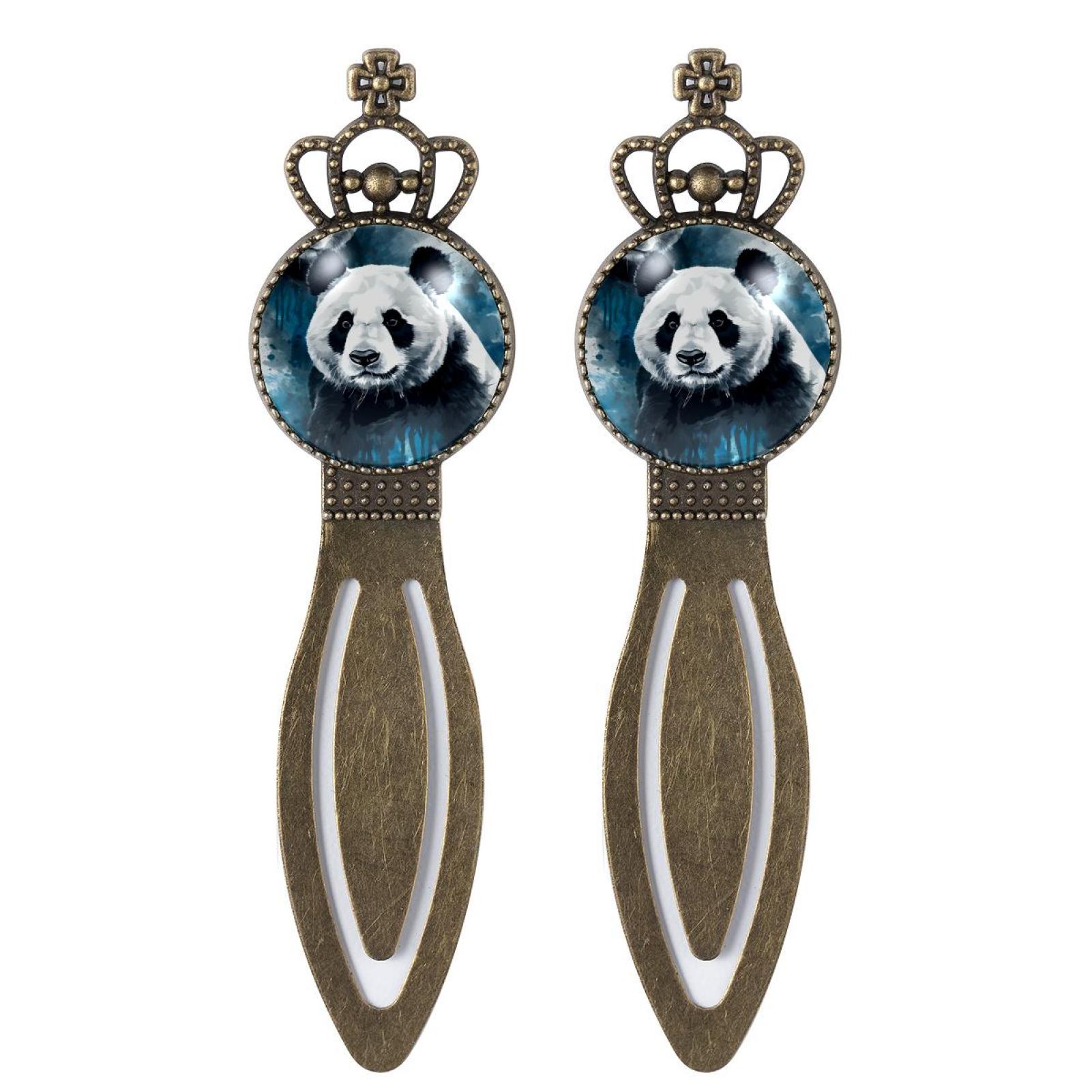 Panda Vintage Copper Crown-Shaped Bookmarks: Stainless Steel Material ...
