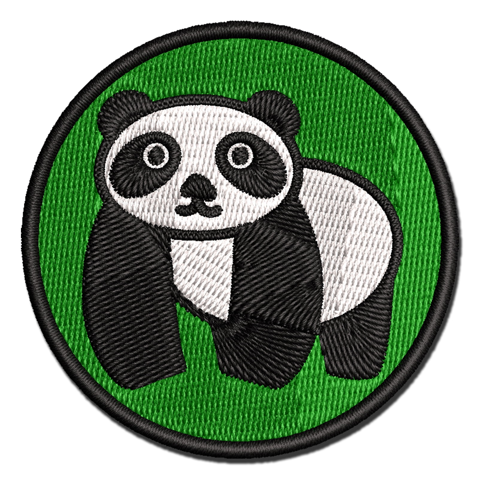Panda Walking Doodle Applique Multi-Color Embroidered Hook & Loop Patch ...
