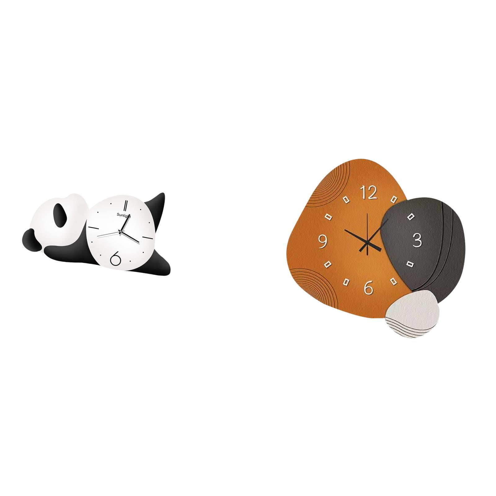 Panda Wall Clock Decorative Timepiece Wooden Sturdy Design for Living ...