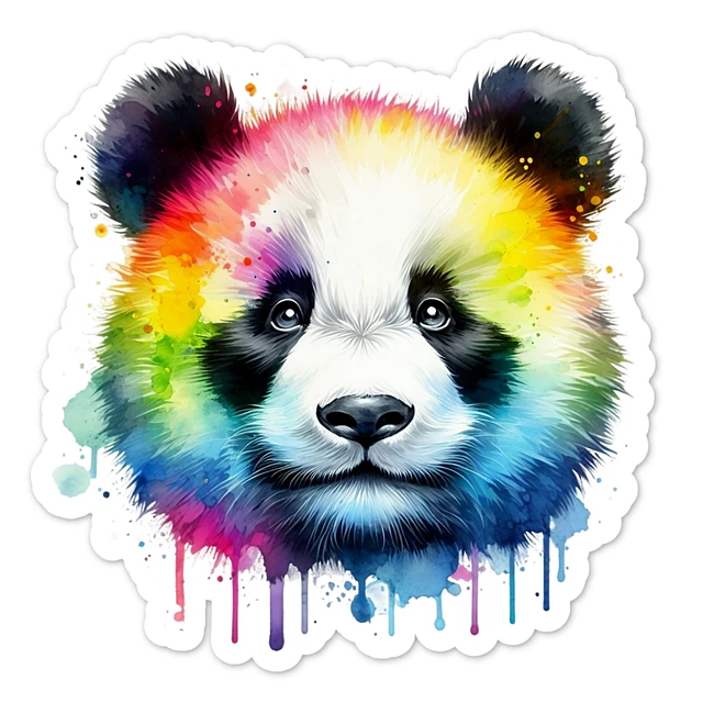 Panda Wildlife Sticker Wildlife, Water Resistant, Laptop Water ...