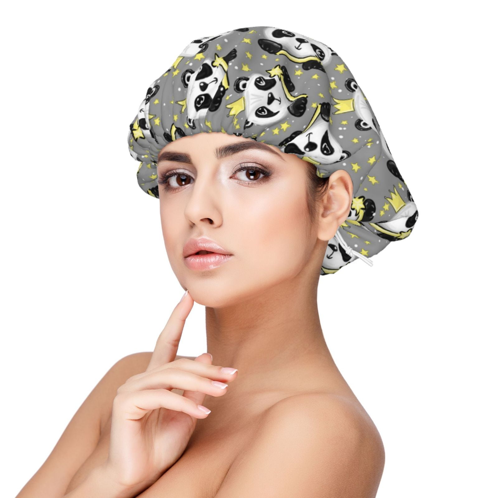 Panda With Crown And Stars Silk Bonnet for Sleeping Women Men ...