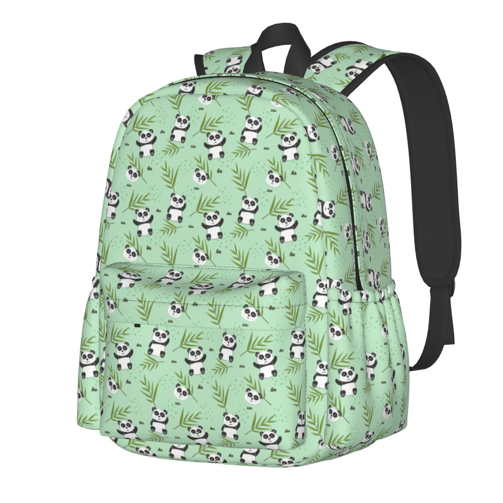 Panda and Bamboo Leaves Pattern Backpack for Men Women Laptop Backpack ...