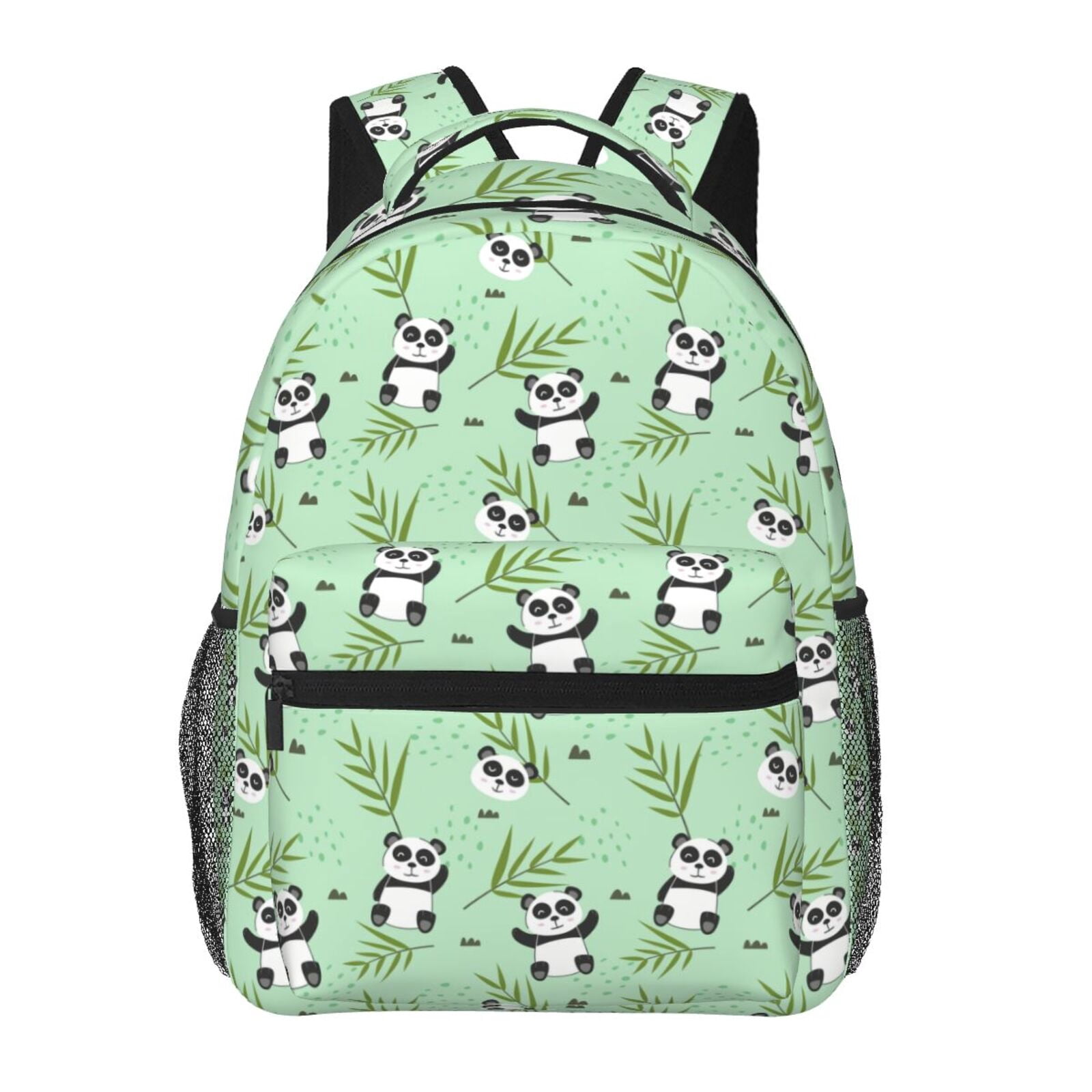 Panda and Bamboo Leaves Pattern Backpack for Men Women Laptop Backpack ...