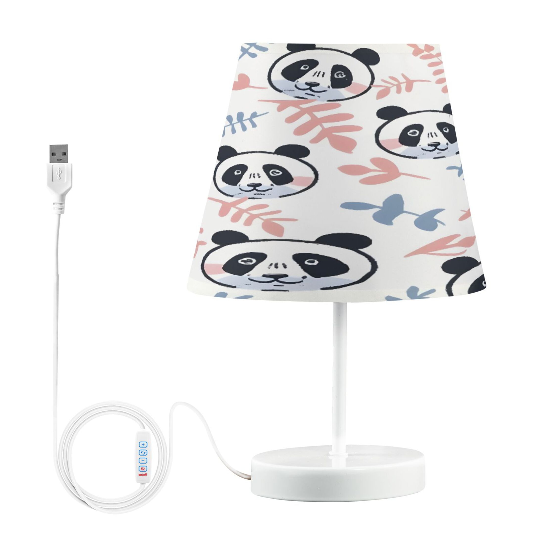Panda and Leaves Desk Lamp LED Table Nightstand Lamps with 3 Color ...