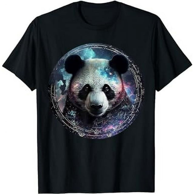Panda art fantasy motif animal print panda Large size breakable trend T ...