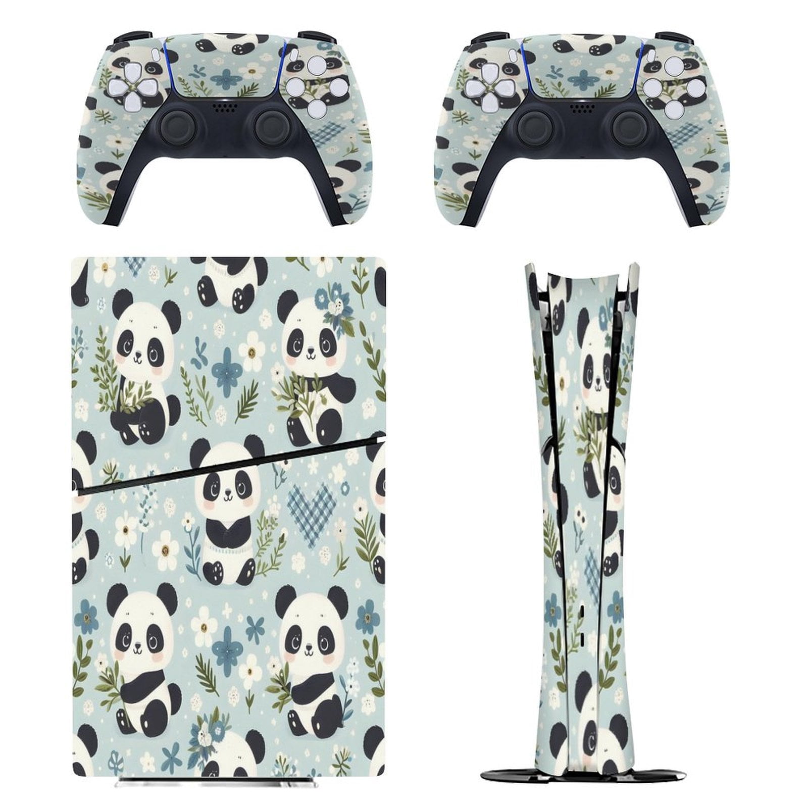 Panda，kind，flowers PS5/PS5 Slim Digital Disc Skin Sticker For Console ...