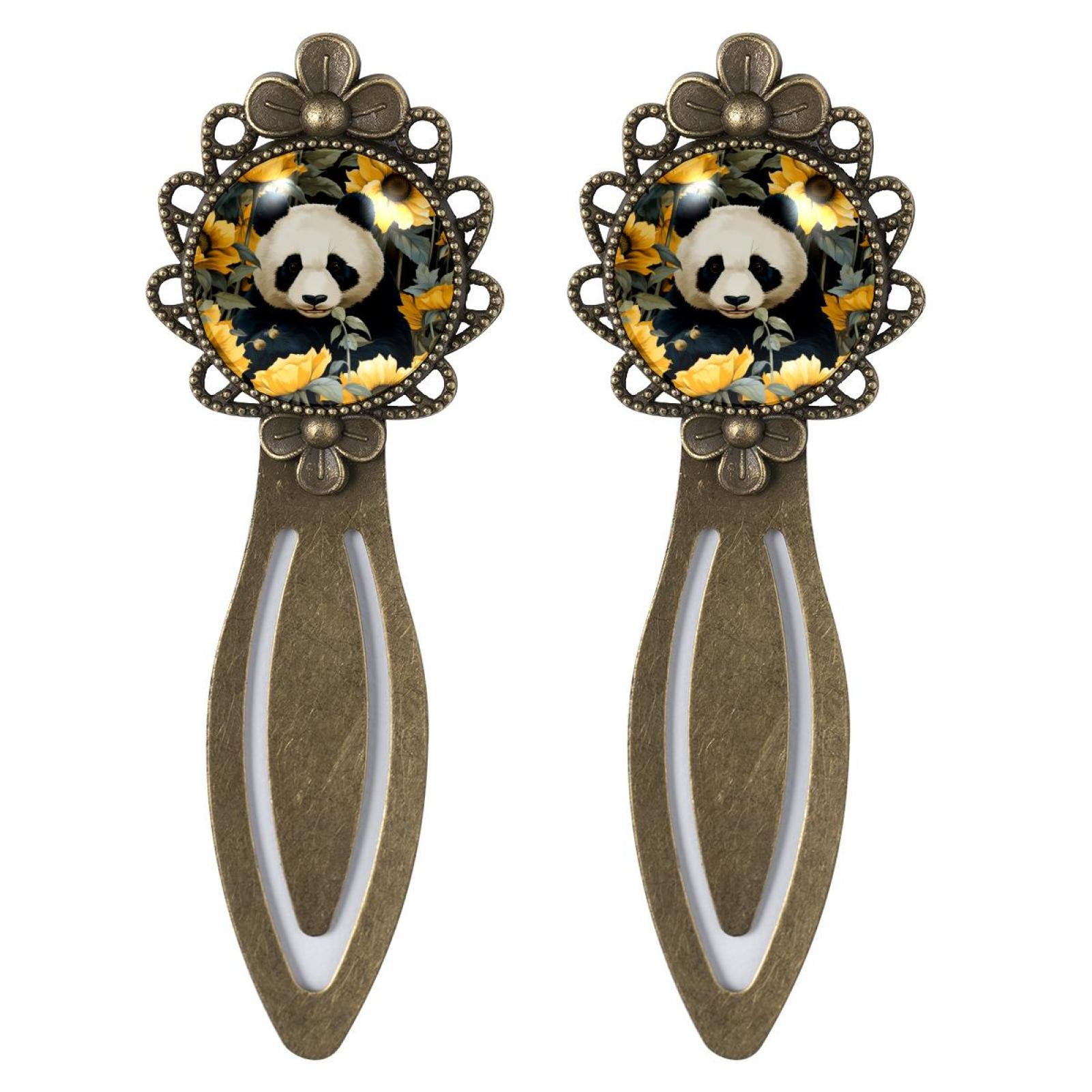 Panda sunflowers Bookmarks: Vintage Copper-Colored Lace Reading ...