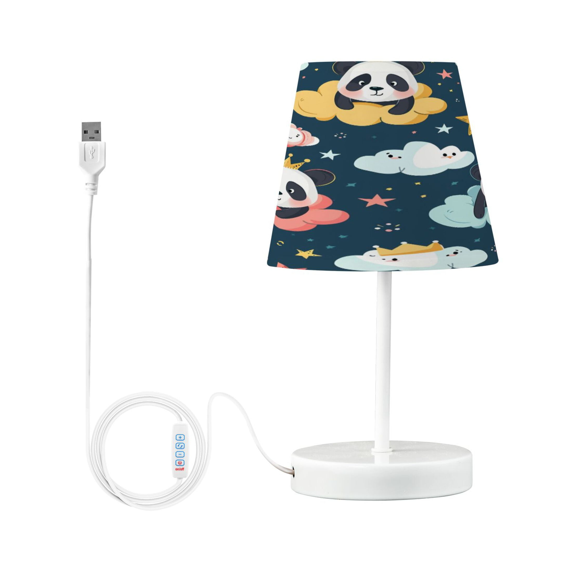 Panda with Crown Desk Lamp LED Table Nightstand Lamps with 3 Color ...
