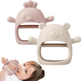 PandaEar 2 Pack Silicone Baby Teething Mitten Toys for Infants, Chew ...