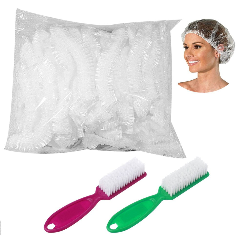 PandaSpa Disposable Shower Caps Clear Plastic Caps For Hair Care, Pack ...