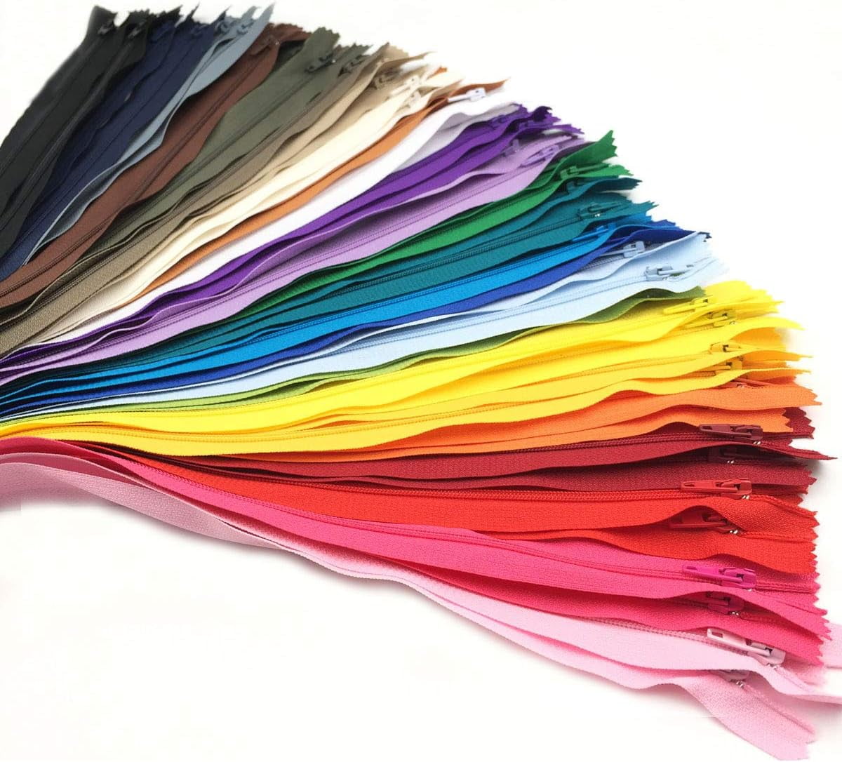 PandaTop 100pcs Nylon Coil Zippers Sewing Zippers for Tailor Sewing in ...