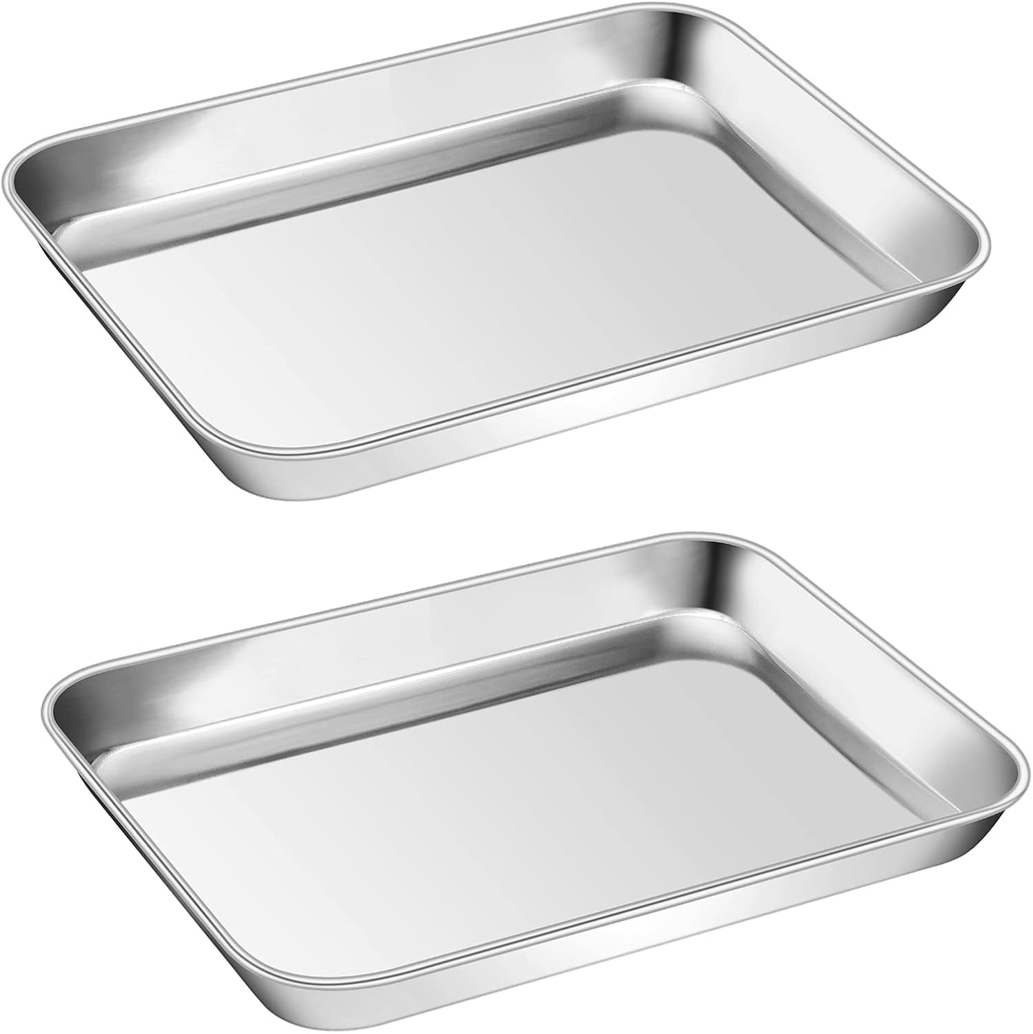 PandaTop 2-pack Square Baking Pan,Stainless Steel Baking Pans Tray ...
