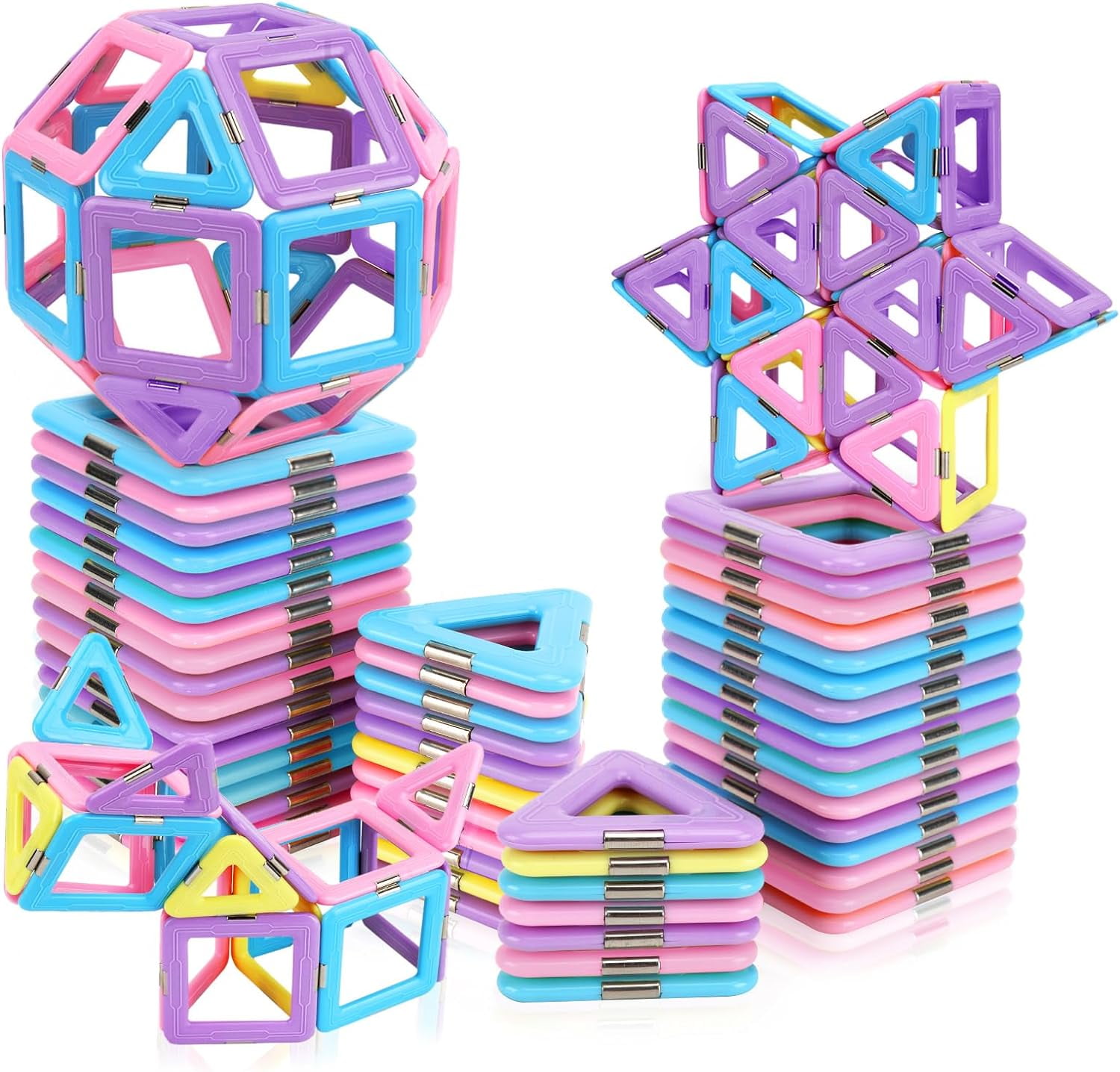 PandaTop 30PCS Magnetic Building Blocks Tiles for Girls Boys Kids ...