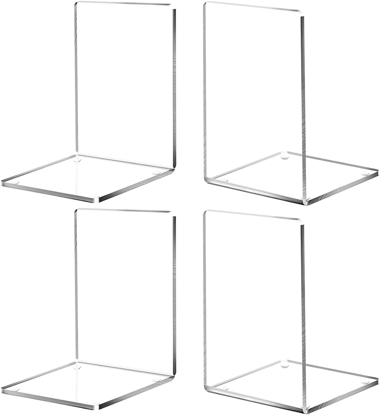 PandaTop 4 Pcs Clear Acrylic Books Stand Transparent Books Holders ...