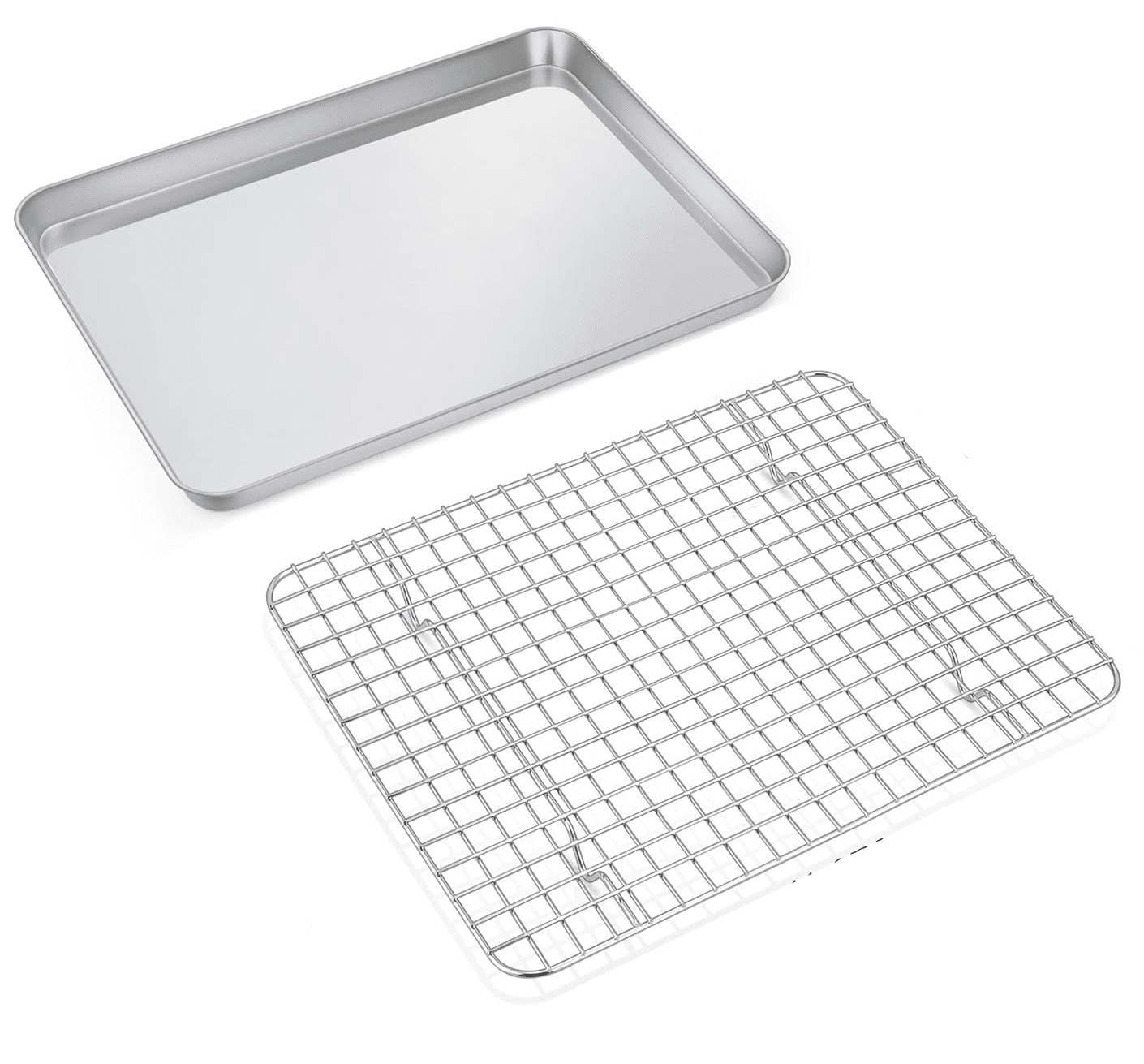 PandaTop Baking Sheet with Grid Rack Set (1 Pans + 1 Racks),Stainless ...