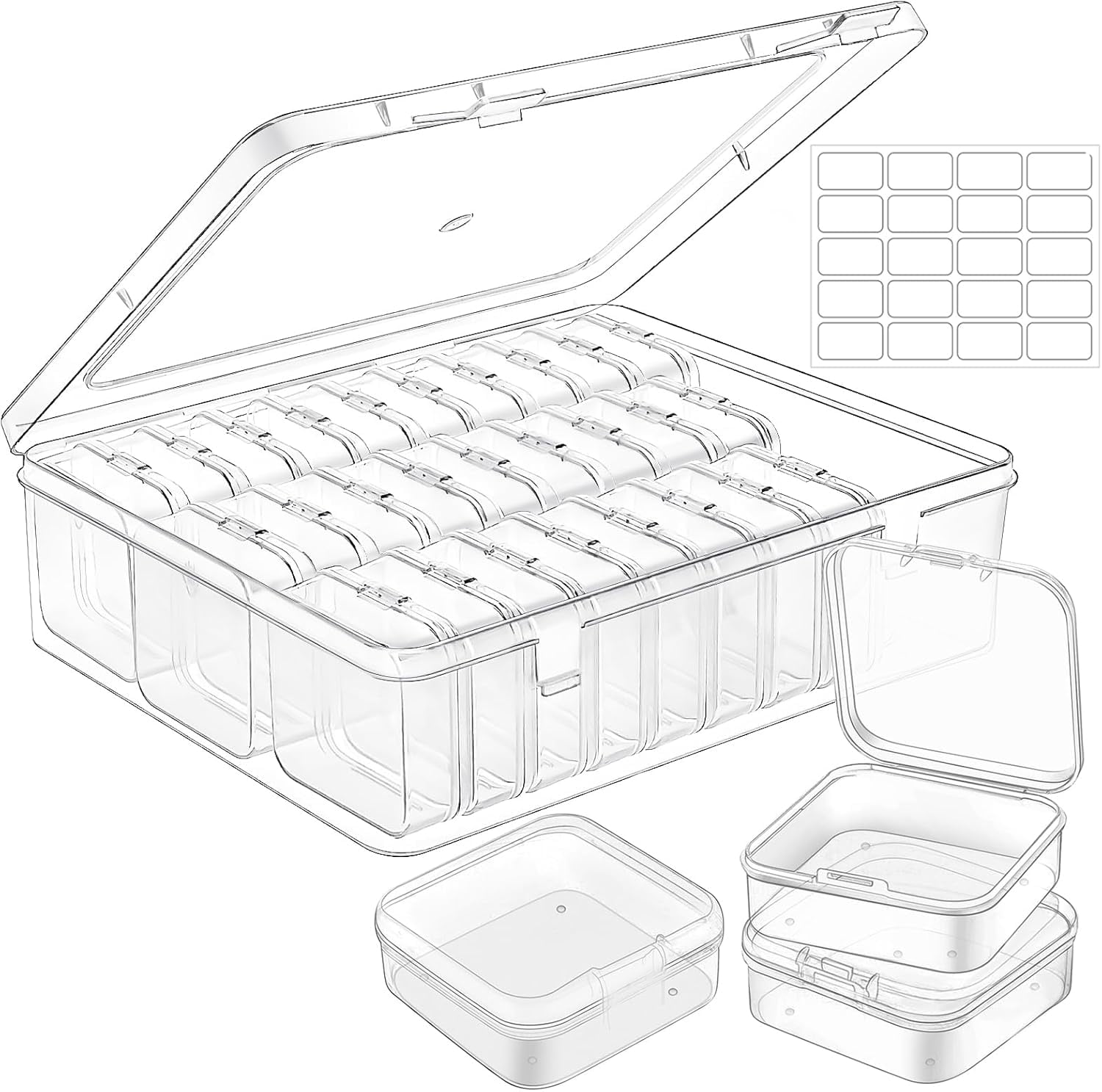 PandaTop Bead Containers for Organizing,31 Pcs Bead Organizer Box, Mini ...