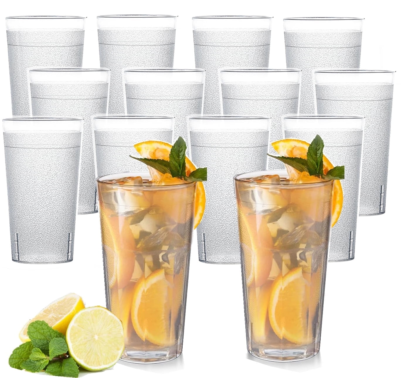 PandaTop Plastic Cups Reusable 12 Pieces, Unbreakable Water Drinking ...