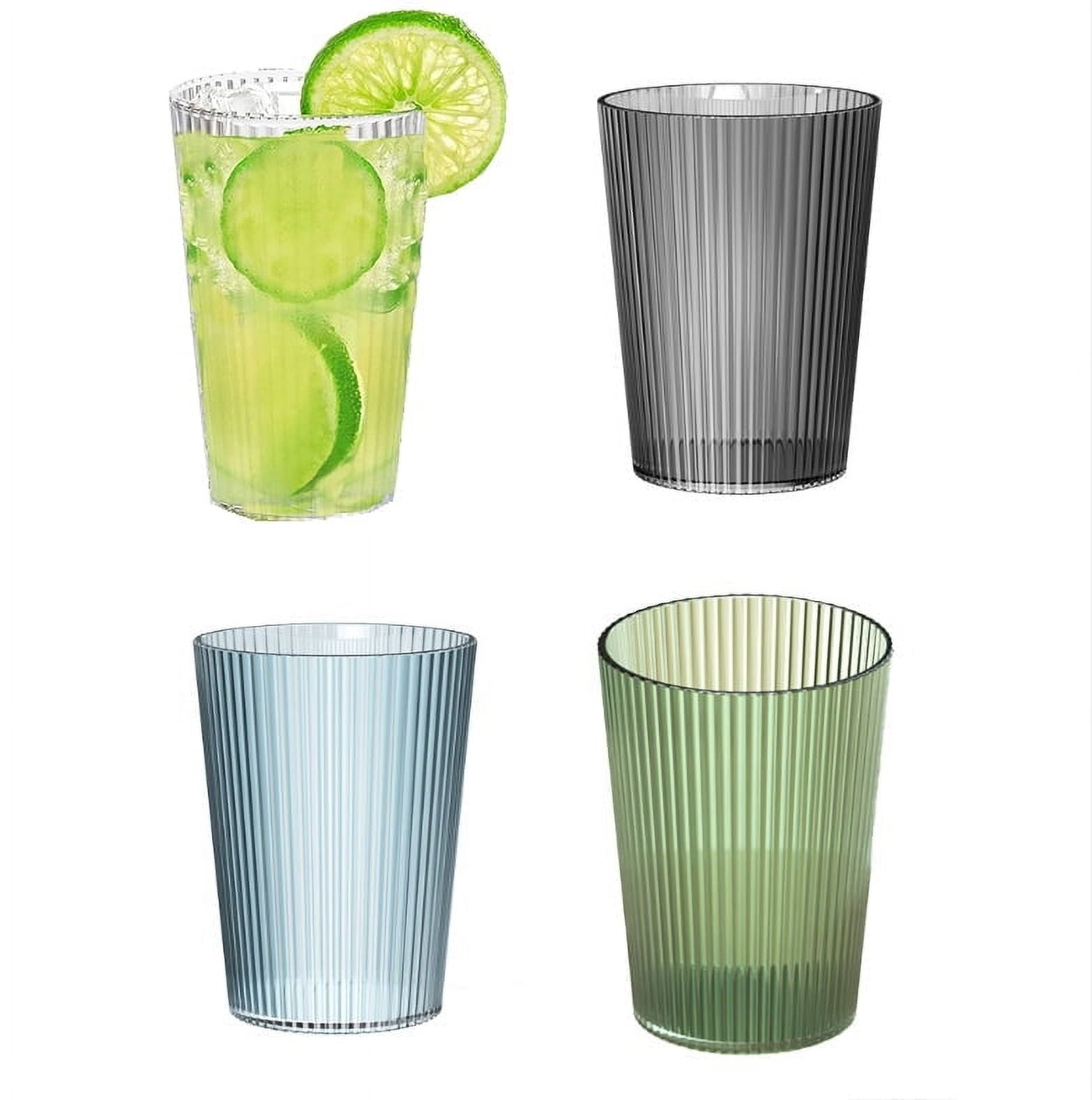 PandaTop Plastic Drinking Glasses (Set of 4), 12oz Plastic Tumblers ...