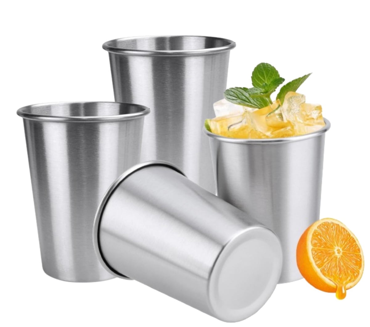 PandaTop Stainless Steel Cups Shatterproof Stainless Steel Pint ...