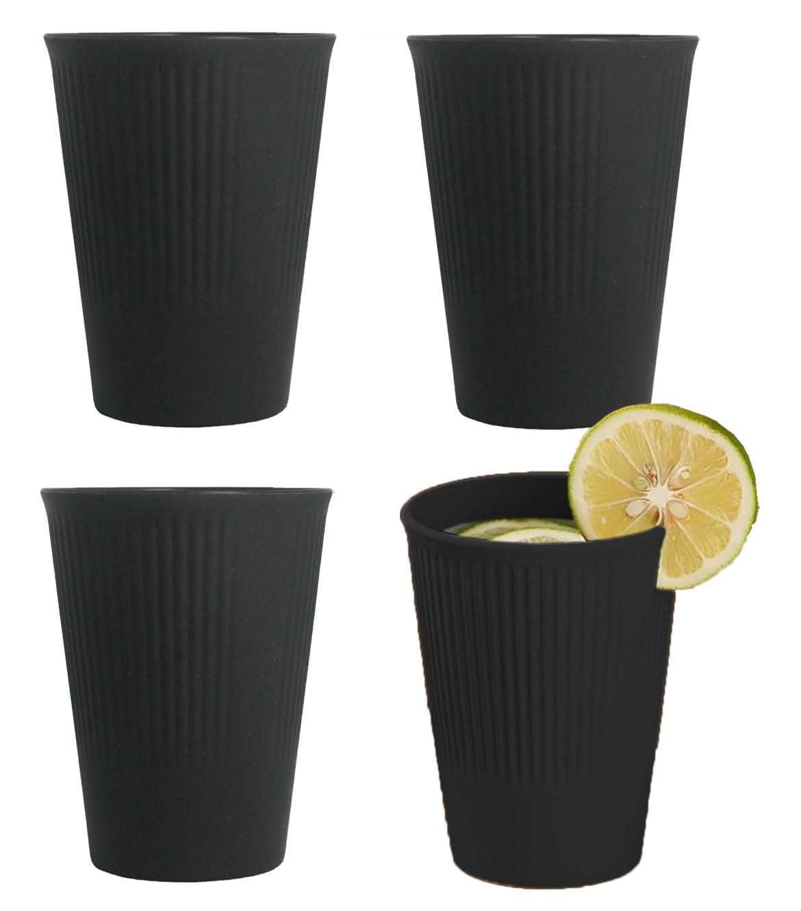 PandaTop Wheat Straw Cups, Plastic Reusable Cups 12 oz Unbreakable ...