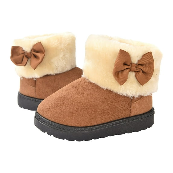 Dakaela 1-10Y Girls Winter Boots Suede Warm Plush Fashion Mid Calf ...