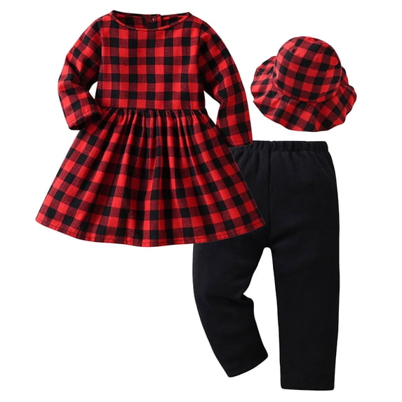 Pandaie Baby Girl Clothes Infant Long Sleeve Plaid Smocked Shirt ...
