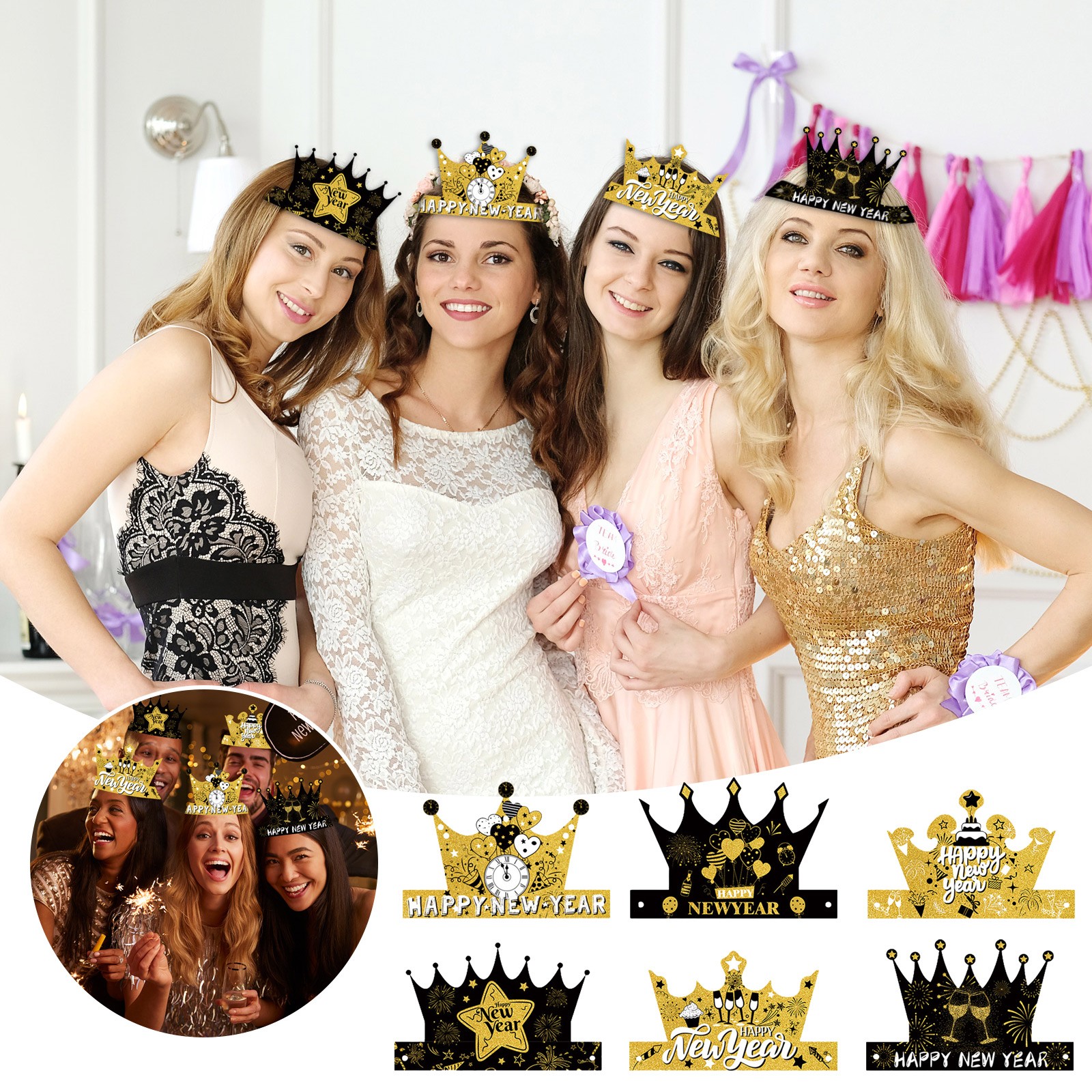 Pandaie Happy New Year Party Hats 2025 for Adults Kids New Year Eve ...