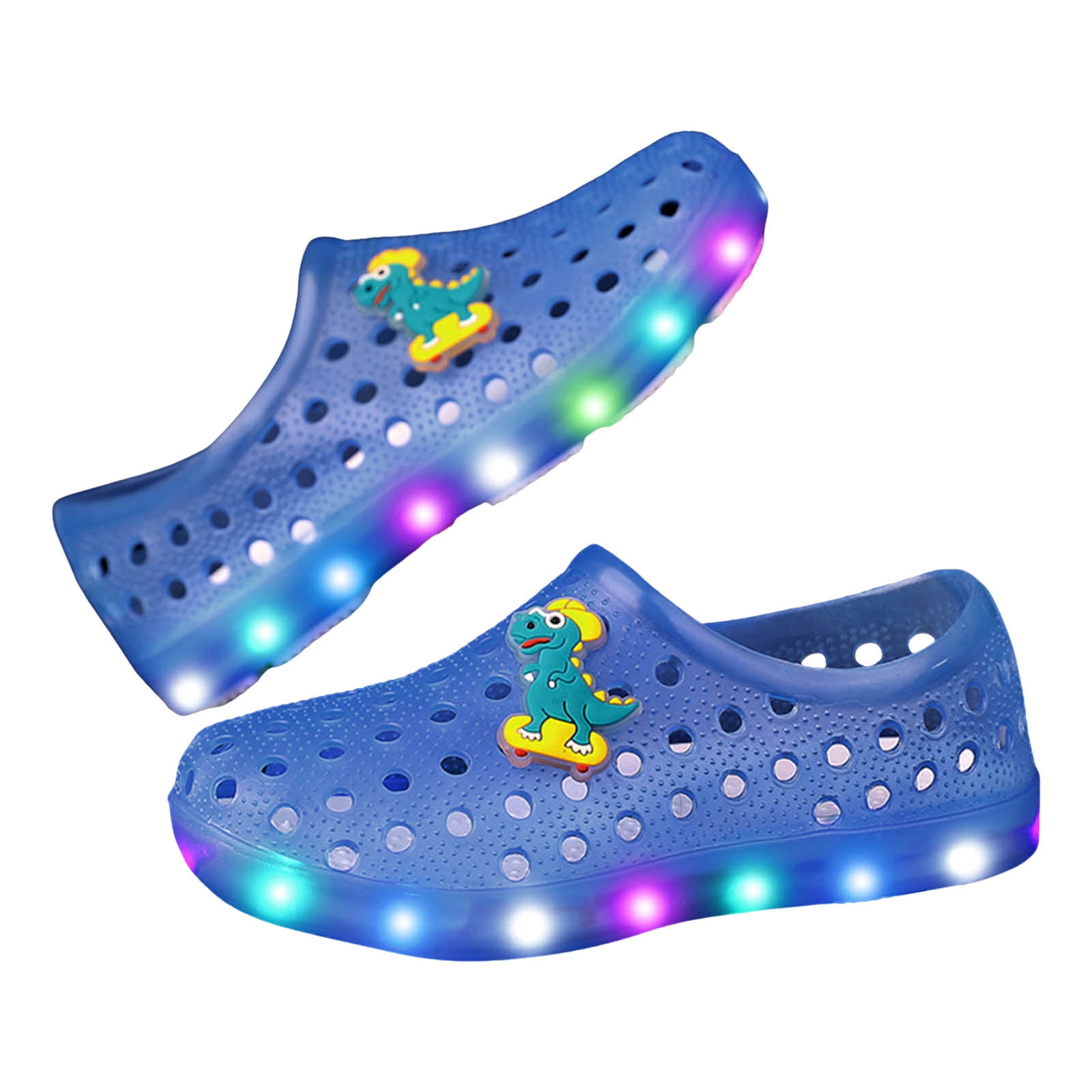 Pandaie Kids LED Garden Water Shoes Toddler Cartoon Slip-On Clogs Light ...