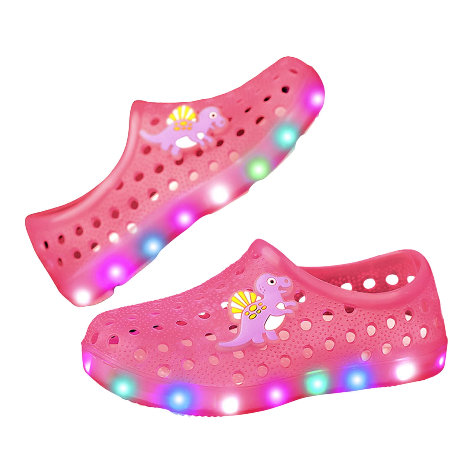 Pandaie Kids LED Garden Water Shoes Toddler Cartoon Slip-On Clogs Light ...