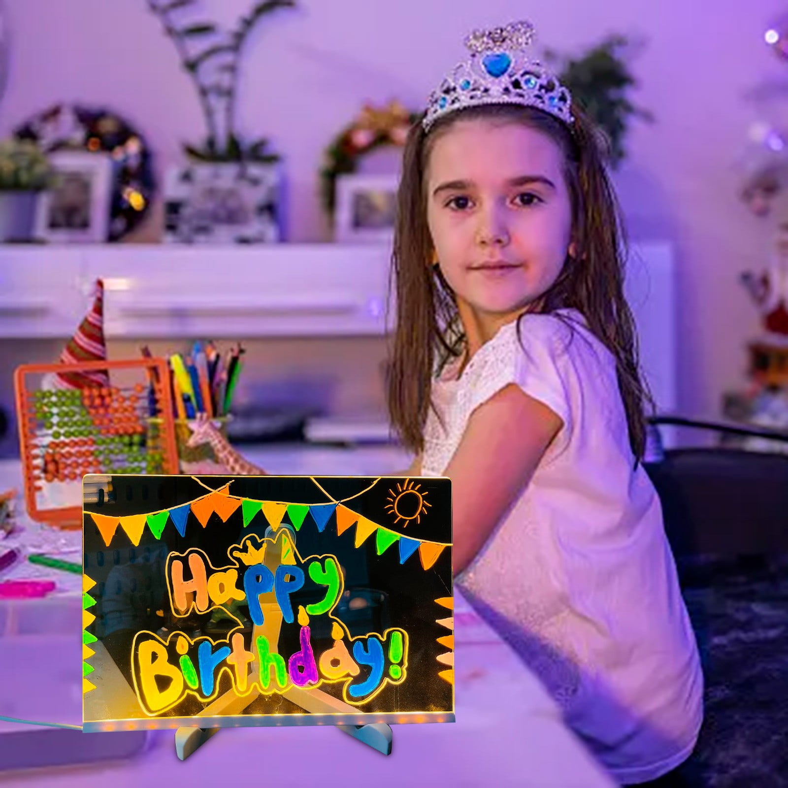 Pandaie LED Note Board with Colors Light Up Acrylic Message Board Led ...