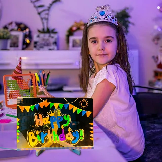 Pandaie LED Note Board with Colors Light Up Acrylic Message Board Led ...