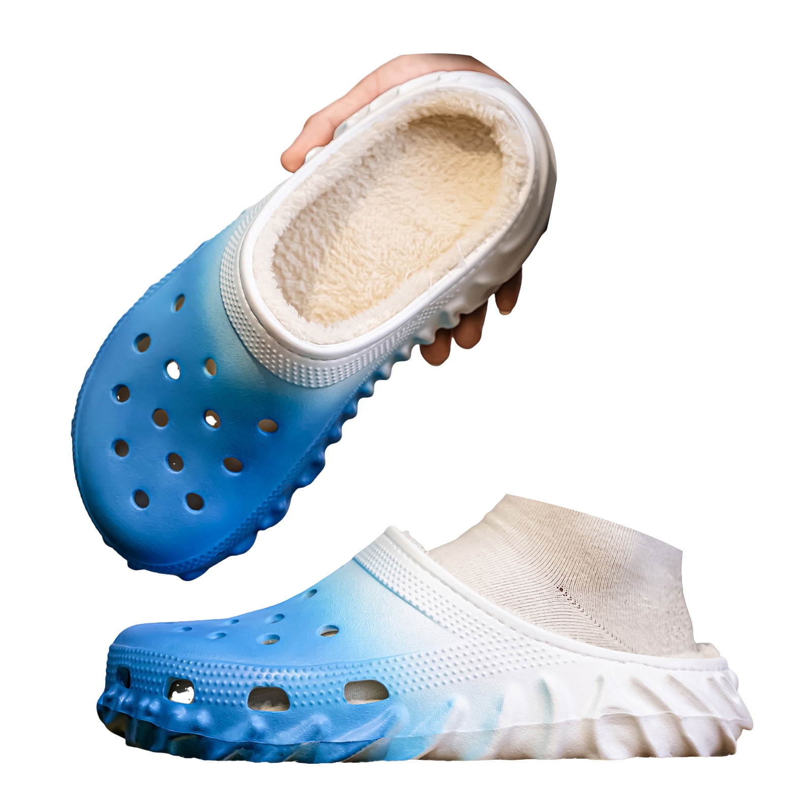 Pandaie Mens Lined Clogs Winter Fuzzy Garden Shoes Wide Width Slip on ...