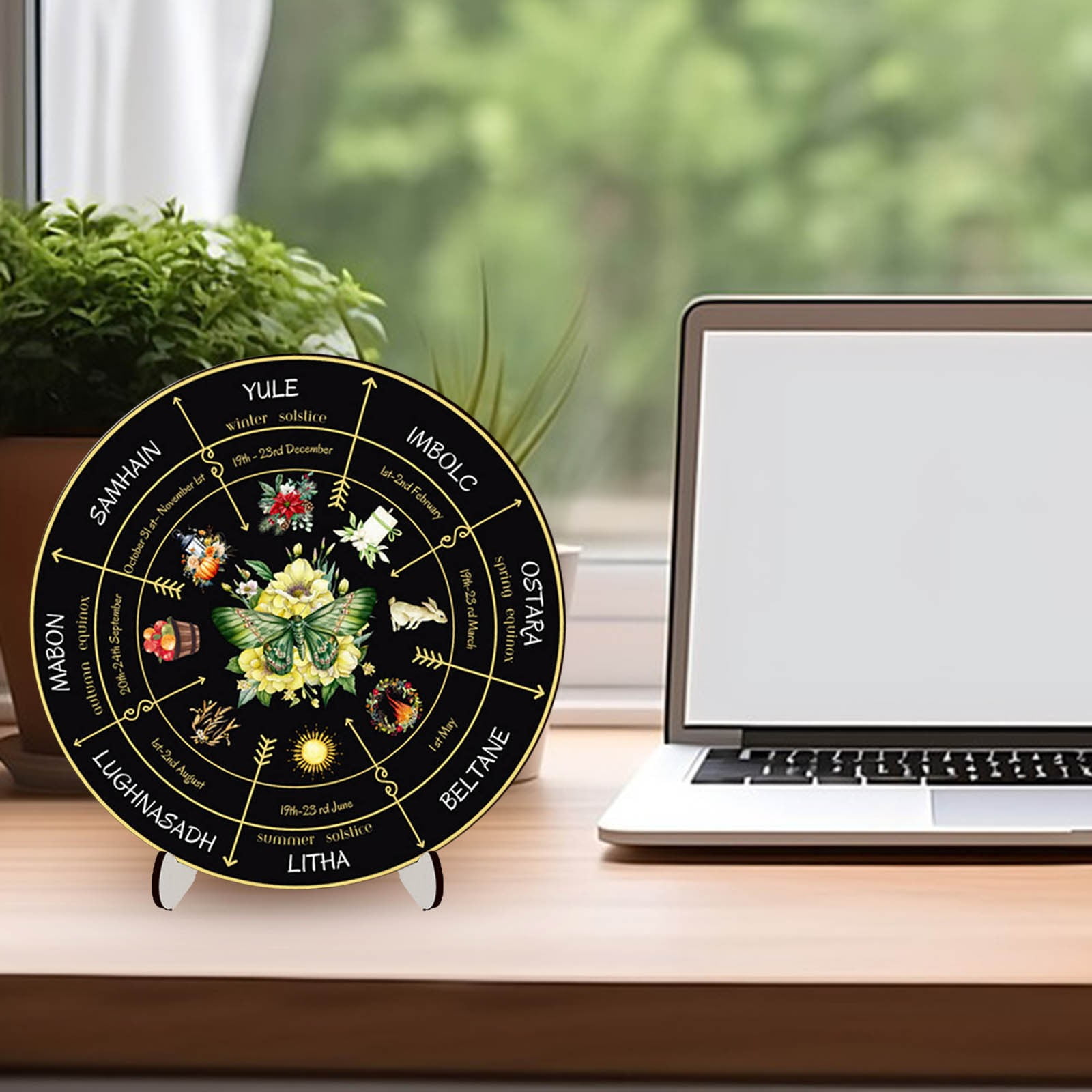 Pandaie Table Top Wheel Calendar Mystery Design Calendar Witchcraft ...