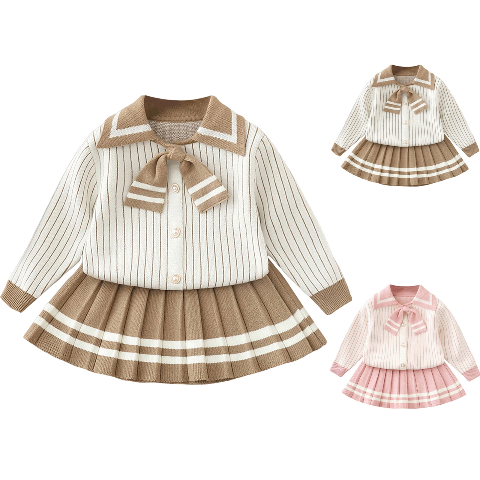 Pandaie Toddler Girl Long Sleeve Outfit Knit Turtleneck Sweater Tops ...