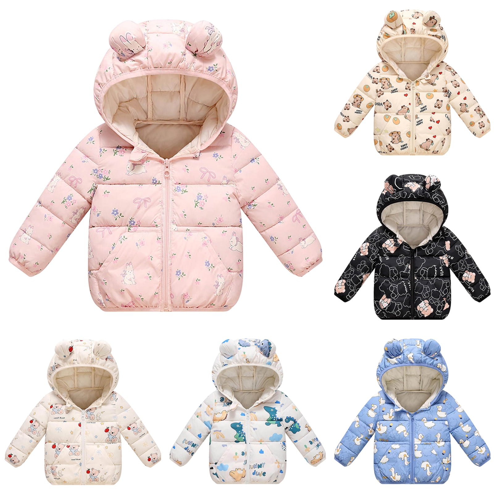 Pandaie Winter Down Coats for Kids Baby Boys Girls Light Puffy Padded ...
