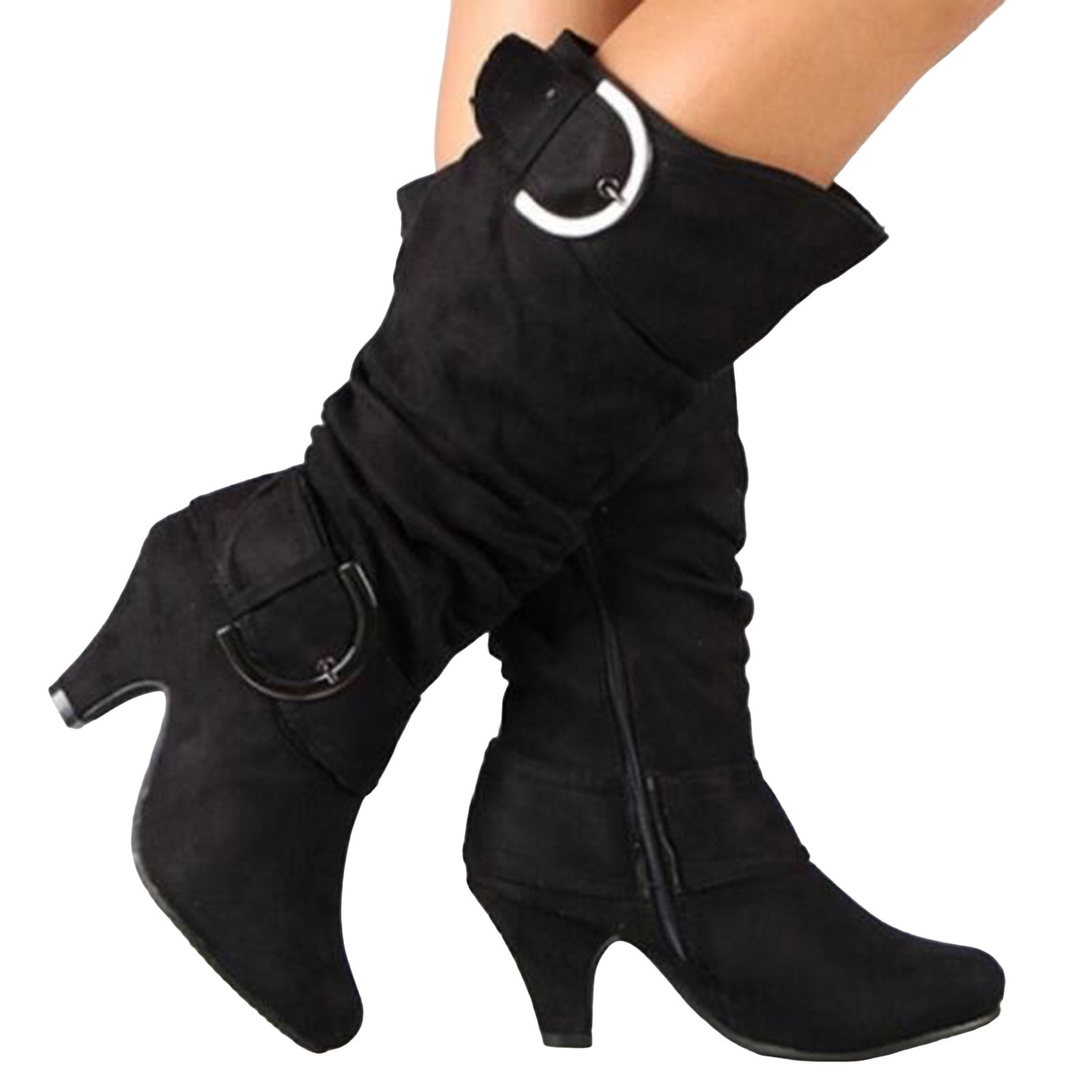 Pandaie Women's Slouchy Knee High Boots Extra Wide Calf Winter Fall ...