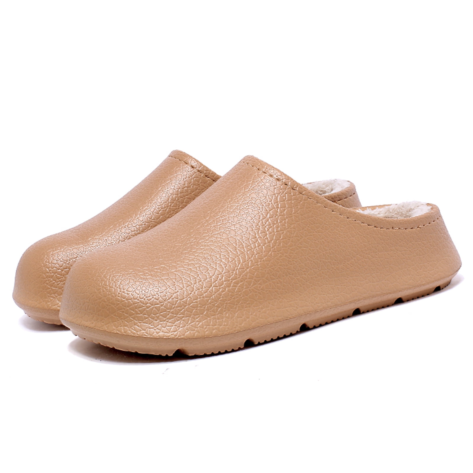 Pandaie Womens Lined Clogs Winter Fleece Mules Slip on Work Garden ...