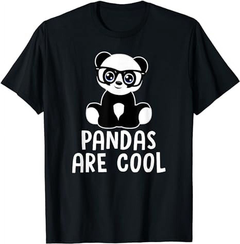 Pandas Are Cool Funny Panda Lover Quote Cute Glasses Graphic T-Shirt ...