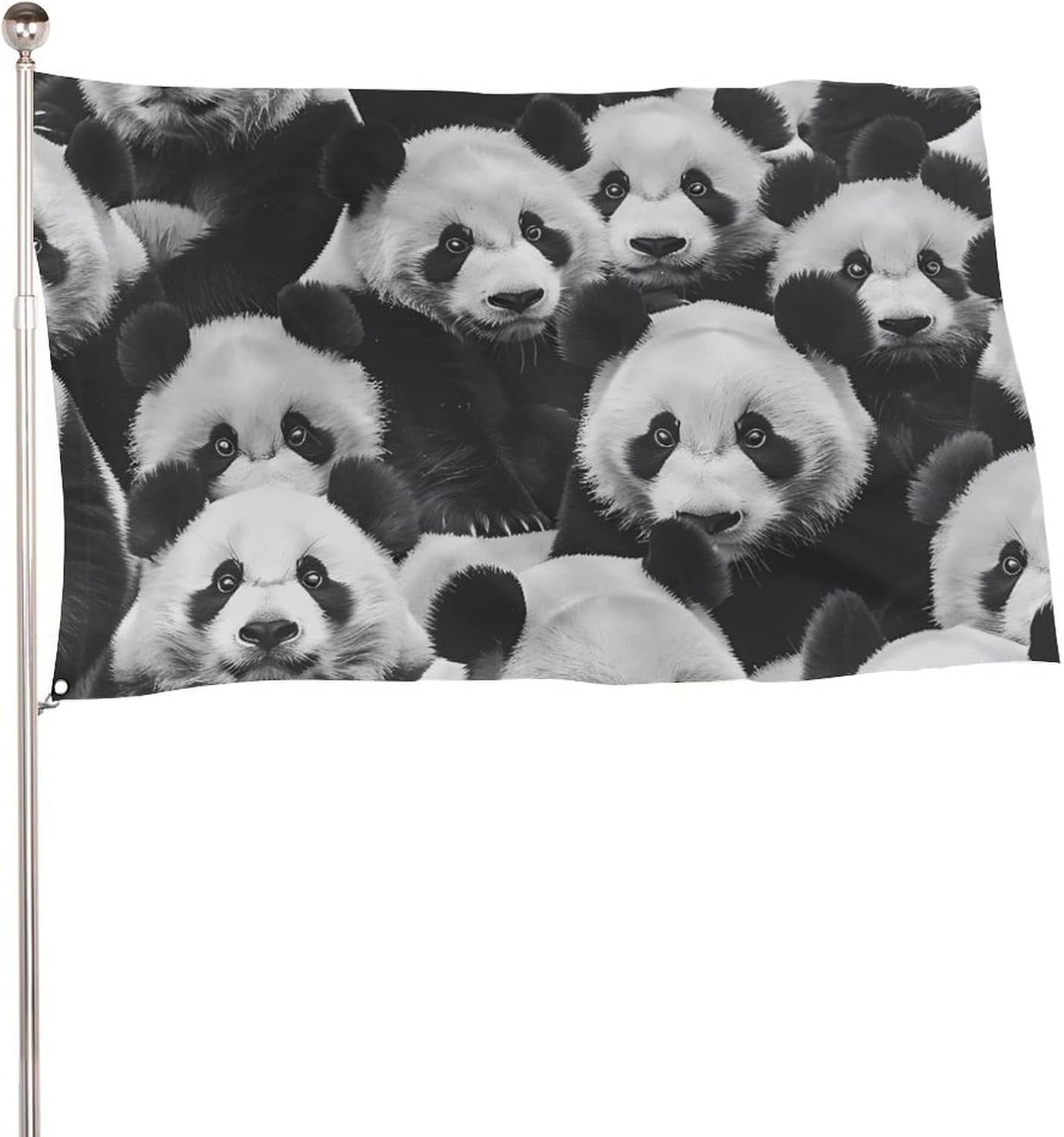 Pandas Funny Garden Flag 4.85x8 ft Holiday Flag Banner with Grommets ...