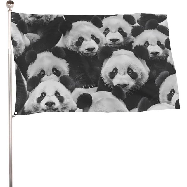 Pandas Funny Garden Flag 4.85x8 ft Holiday Flag Banner with Grommets ...