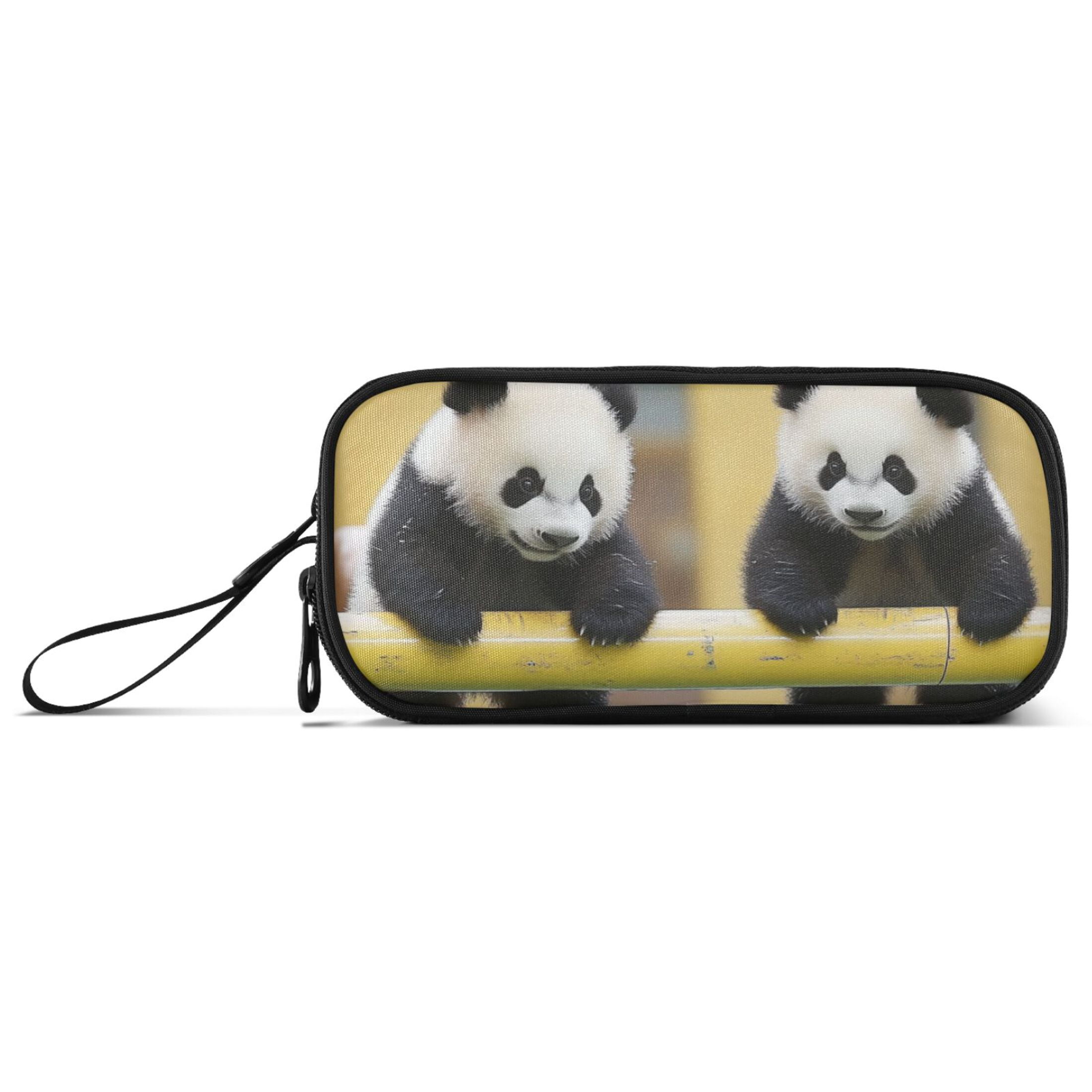 Pandas Play on The Horizontal Bar Pencil Case Stationary Holder Pen Bag ...