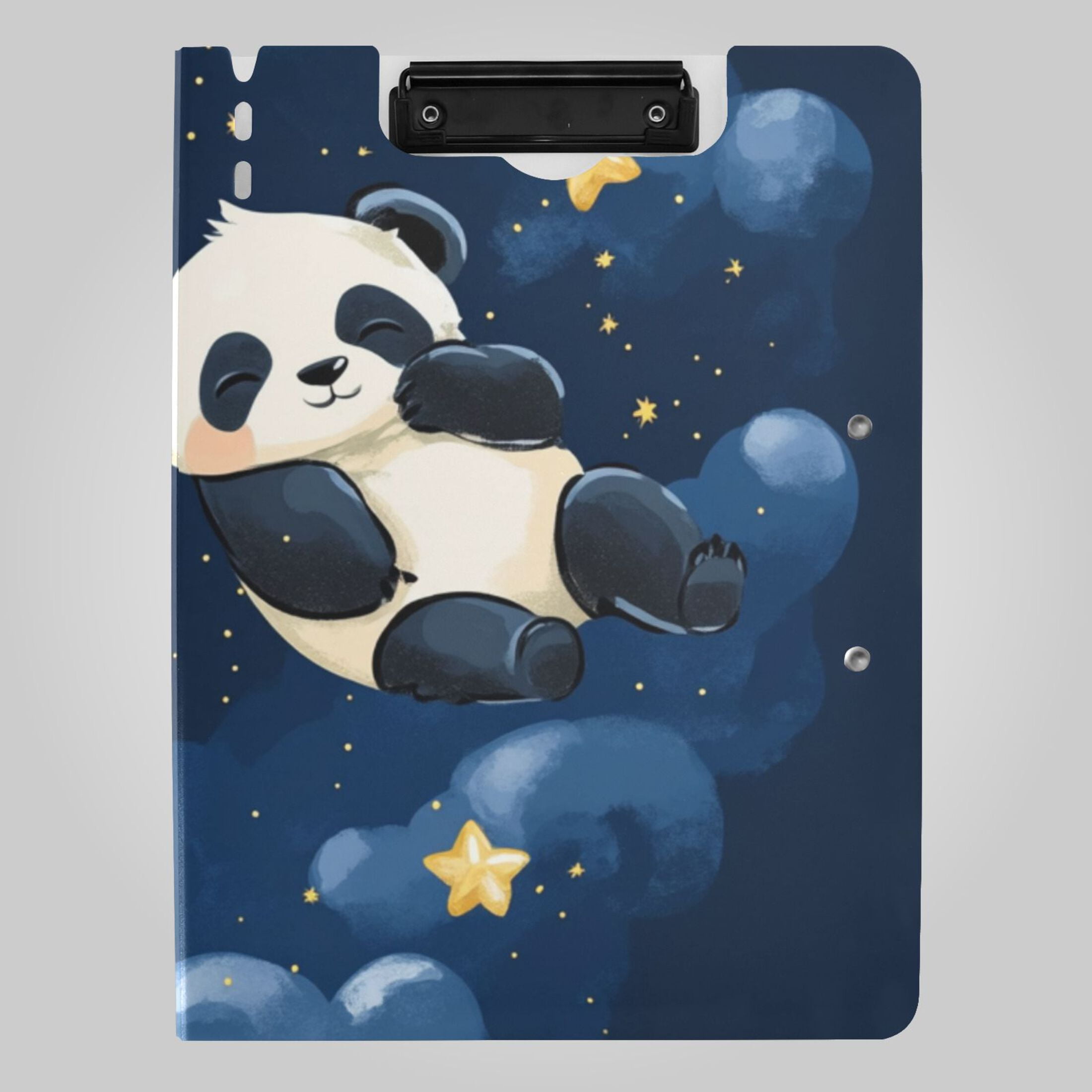 Pandas Sleeping on Clouds Stars Cartoon Foldable Binder Folder ...