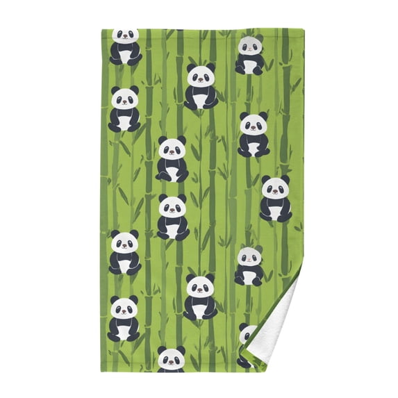 Pandas on Bamboo Bath Towel 100% Cotton Soft Thick High Absorbency Hand ...