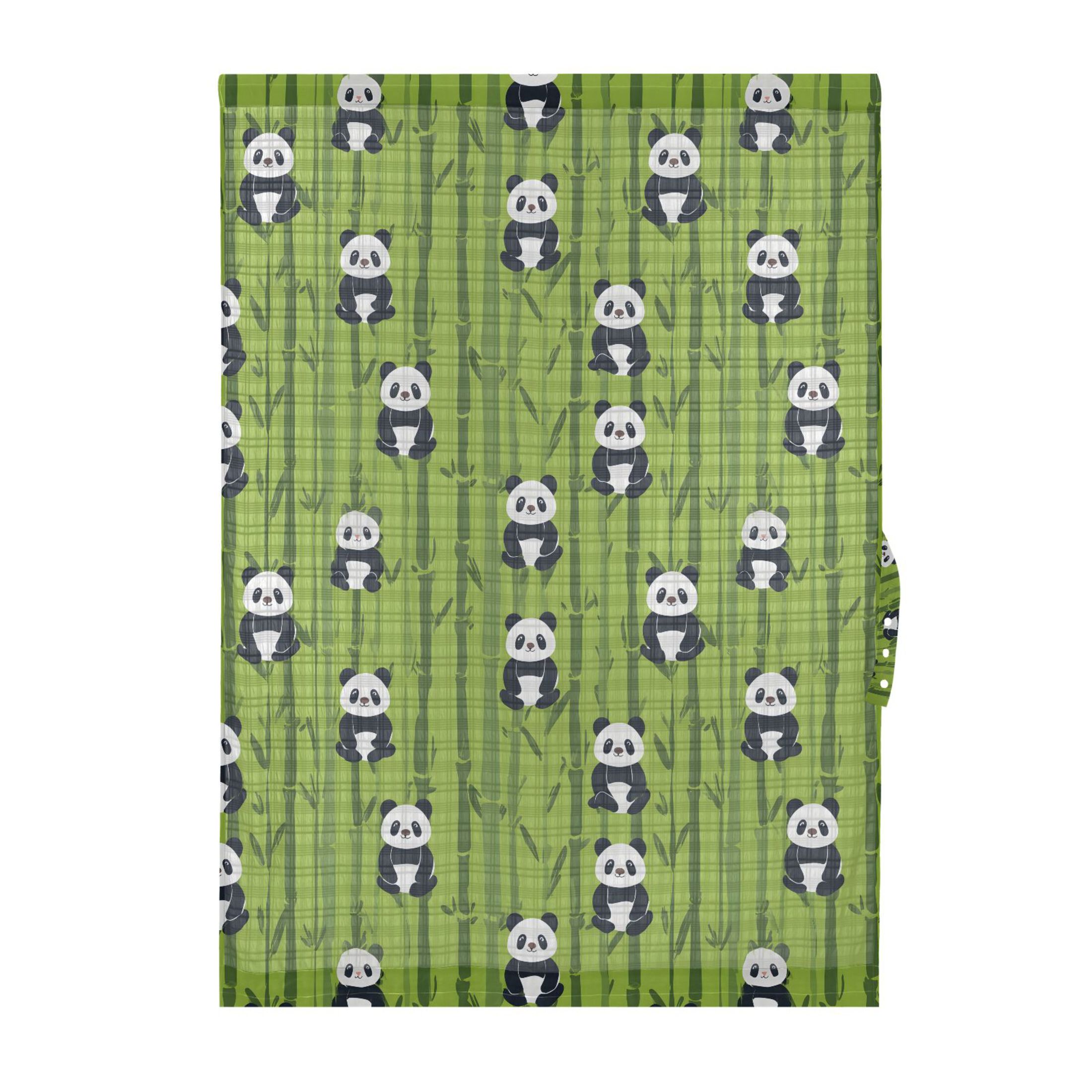 Pandas on Bamboo Door Curtain Blackout Thermal Insulated Door Side ...